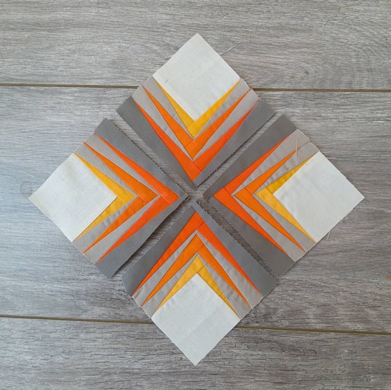 Printable Arrowheads Quilt Block: 3 Paper Pieced Pattern , Modern FPP ...