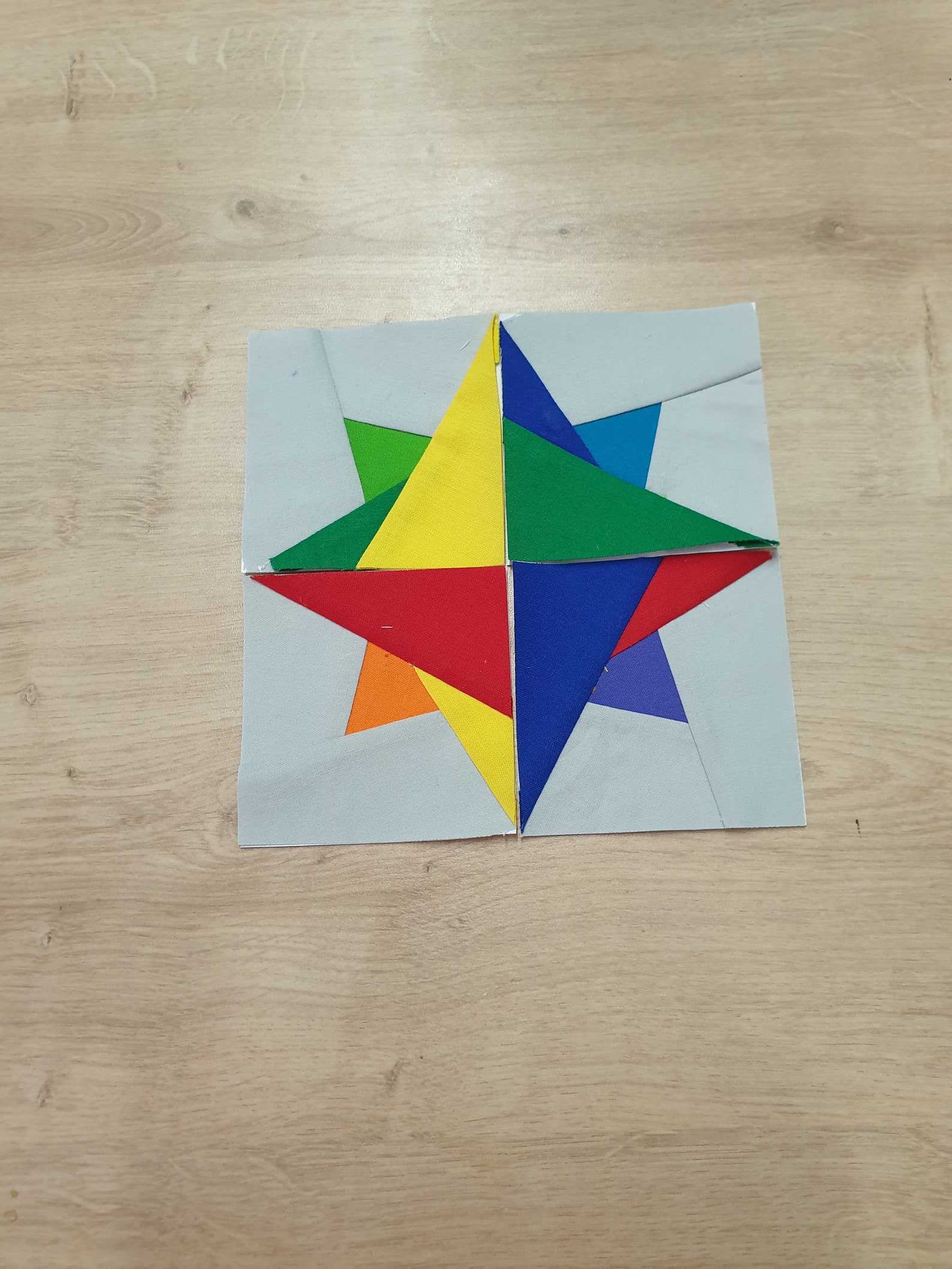 Printable Quilt Block: Rainbow Star , Paper Pieced Pattern , Beginner Friendly , Modern FPP, 6 ...