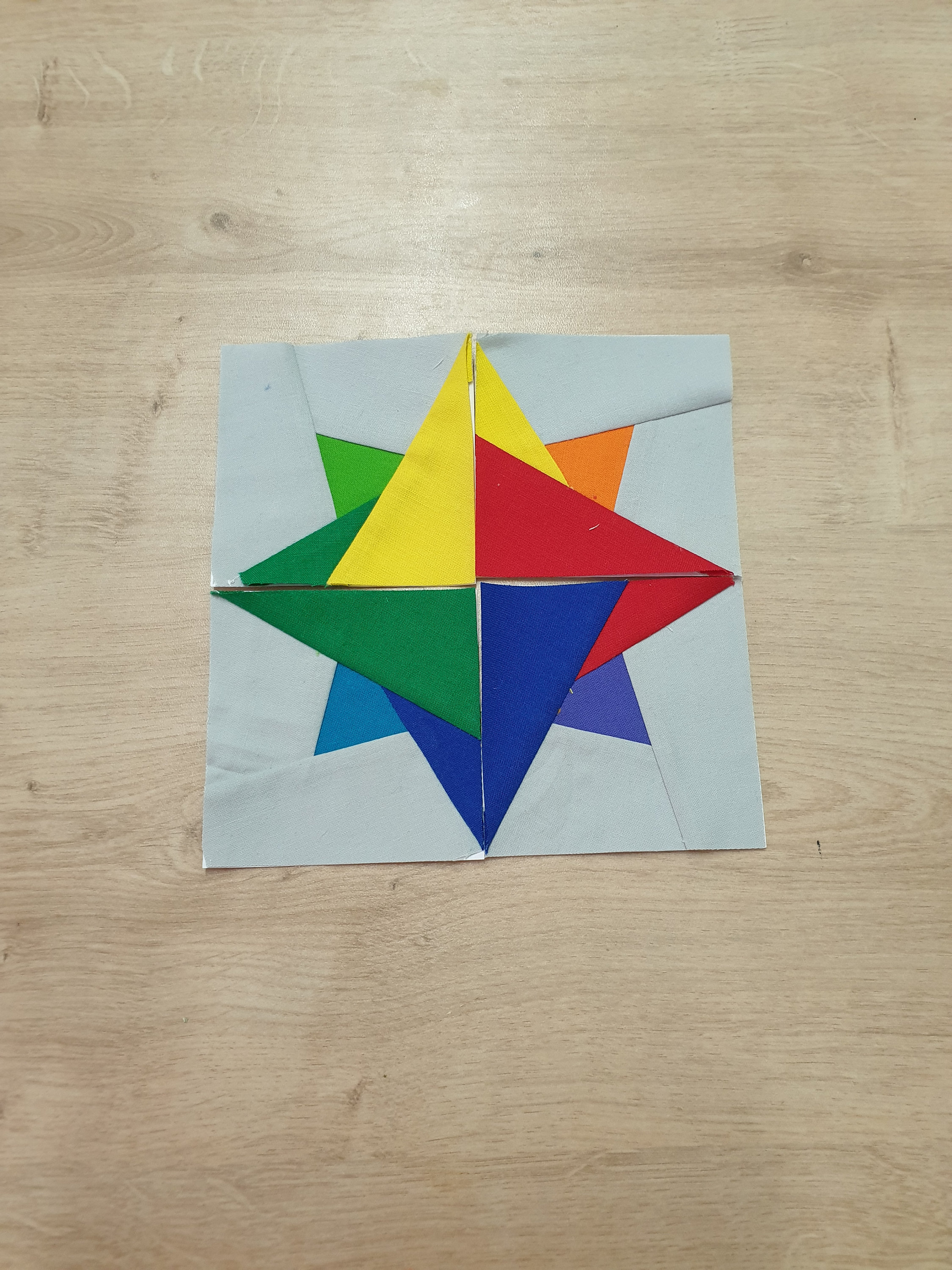 Printable Quilt Block: Rainbow Star , Paper Pieced Pattern , Beginner Friendly , Modern FPP, 6 ...