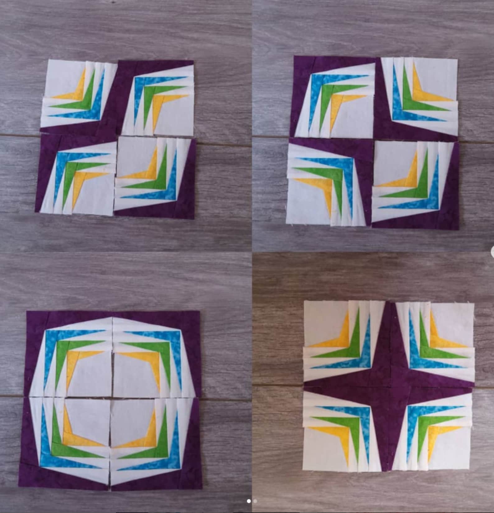 Printable Arrowheads Quilt Block: 3 Paper Pieced Pattern , Modern FPP ...