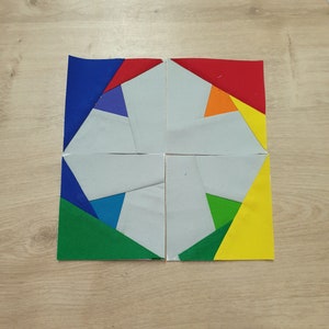 Printable Quilt Block: Rainbow Star , Paper Pieced Pattern , Beginner Friendly , Modern FPP, 6 ...