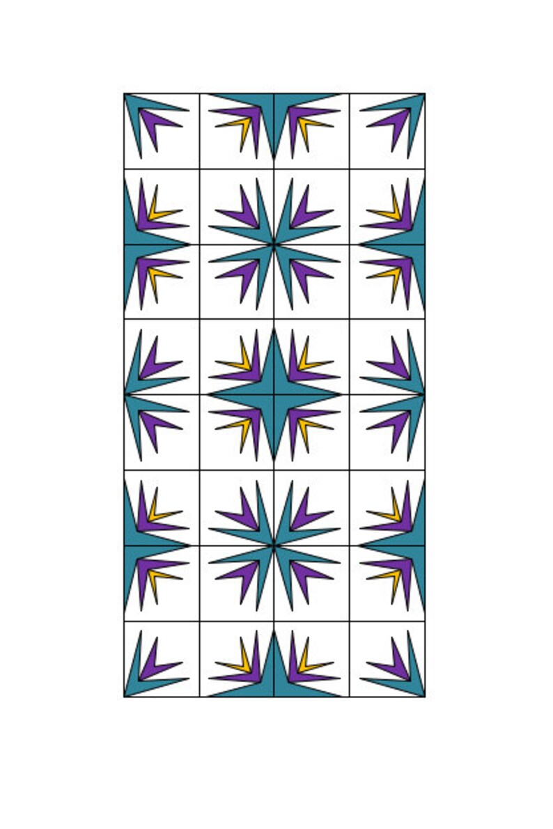 Center Point Quilt Block: 6” or 12” Paper Pieced Pattern , Modern FPP ...
