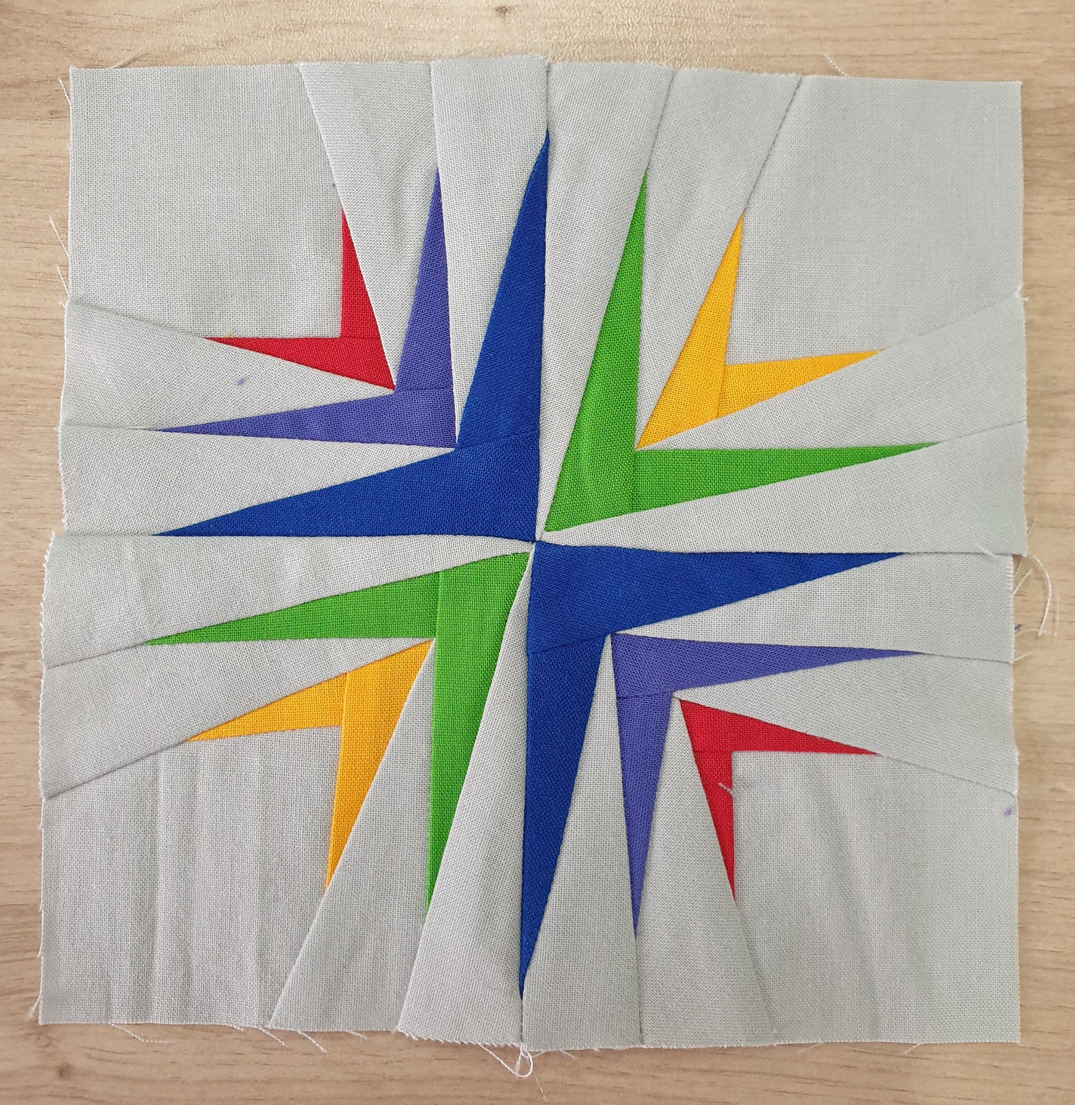 Center Point Quilt Block: 6” or 12” Paper Pieced Pattern , Modern FPP ...