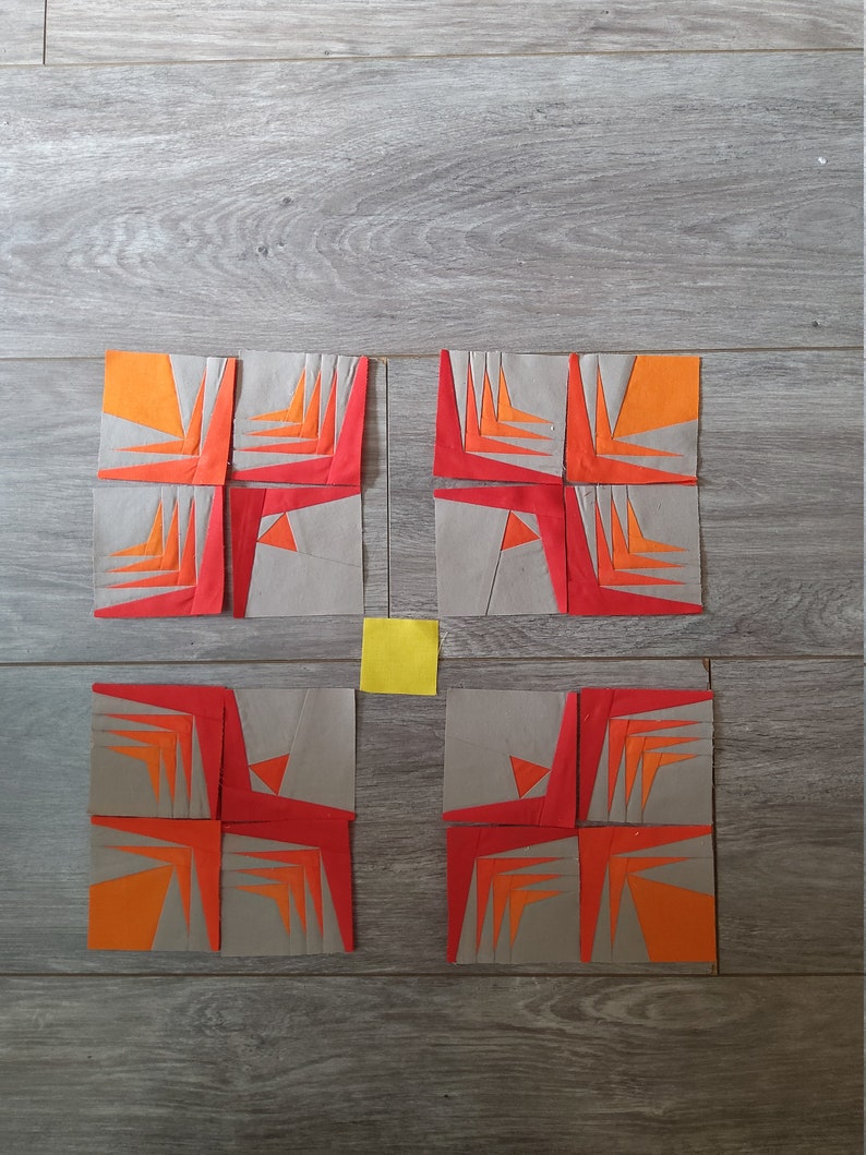 Printable Phoenix Miniquilt Block: Paper Pieced Pattern , Modern FPP - Etsy