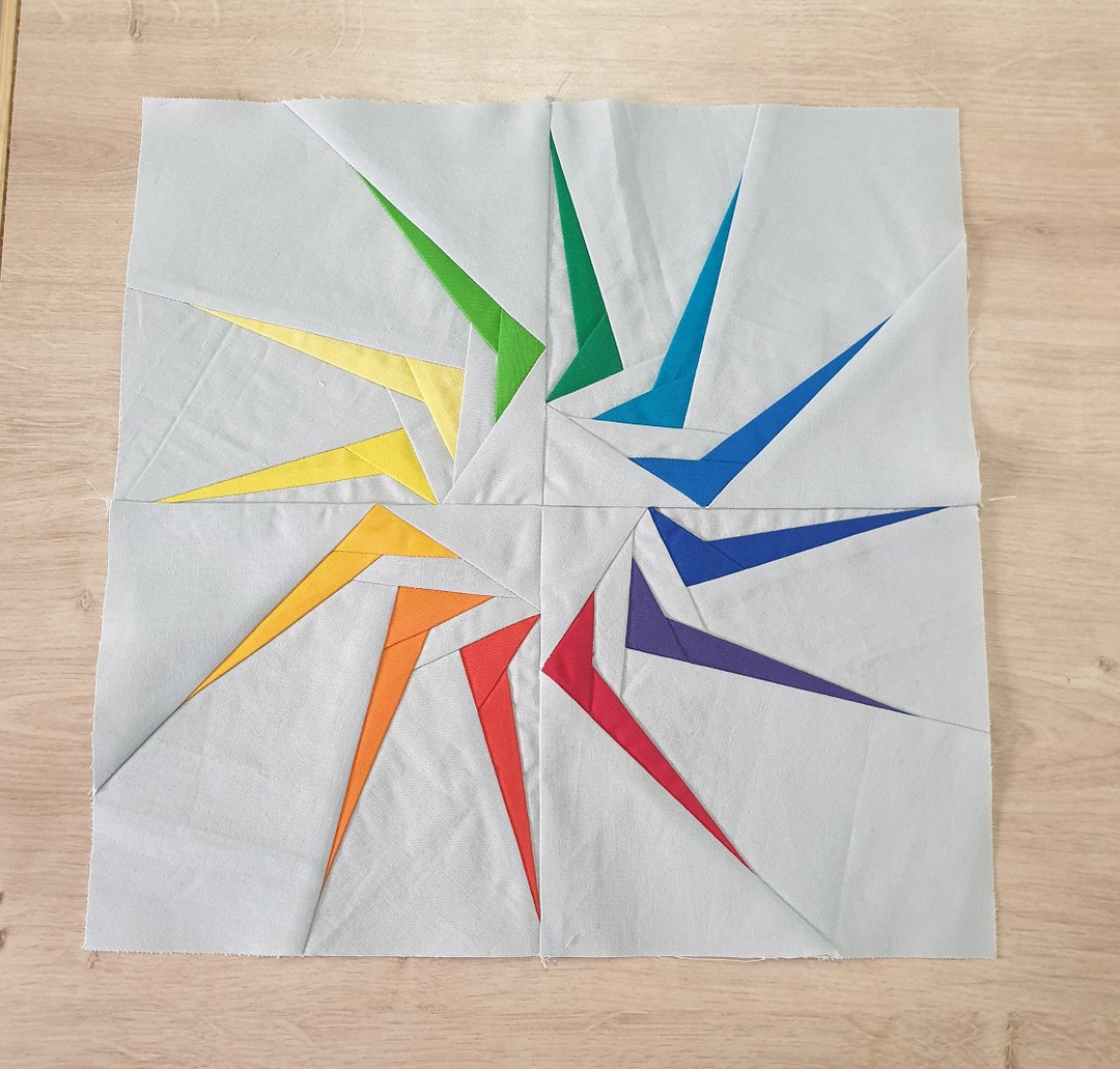 Printable Treadmill Star Quilt Block: 9 or 12 Inch Paper Pieced Pattern ...