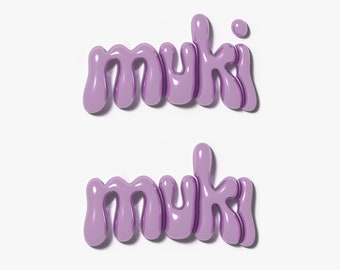 CHROME BUBBLE Typography ༺custom Logo༻ - Etsy