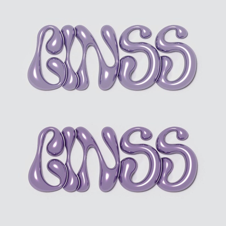 CHROME BUBBLE Typography ༺custom Logo༻ - Etsy