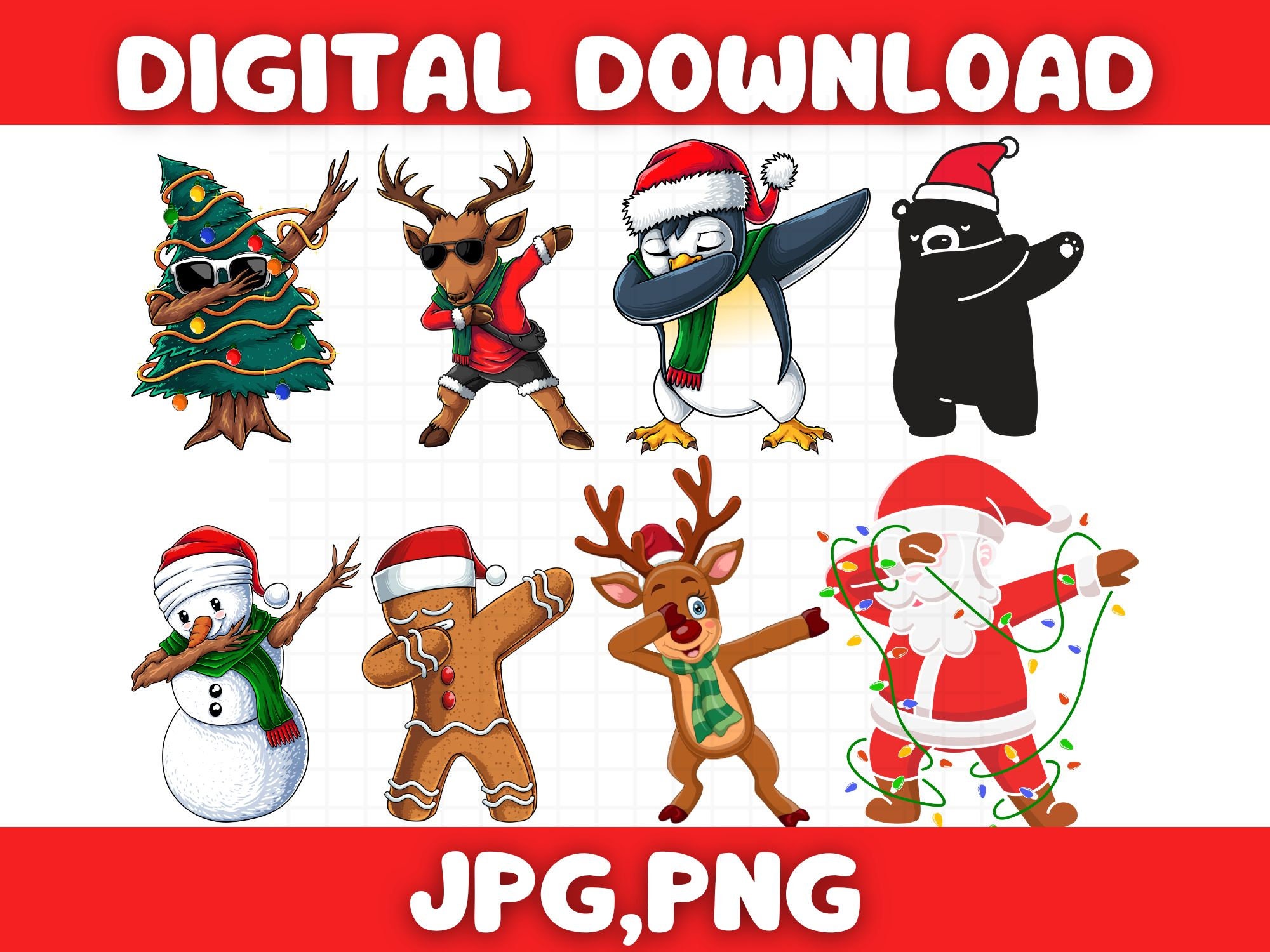 Christmas Dab Png Santa Png Christmas Png Digital Download - Etsy