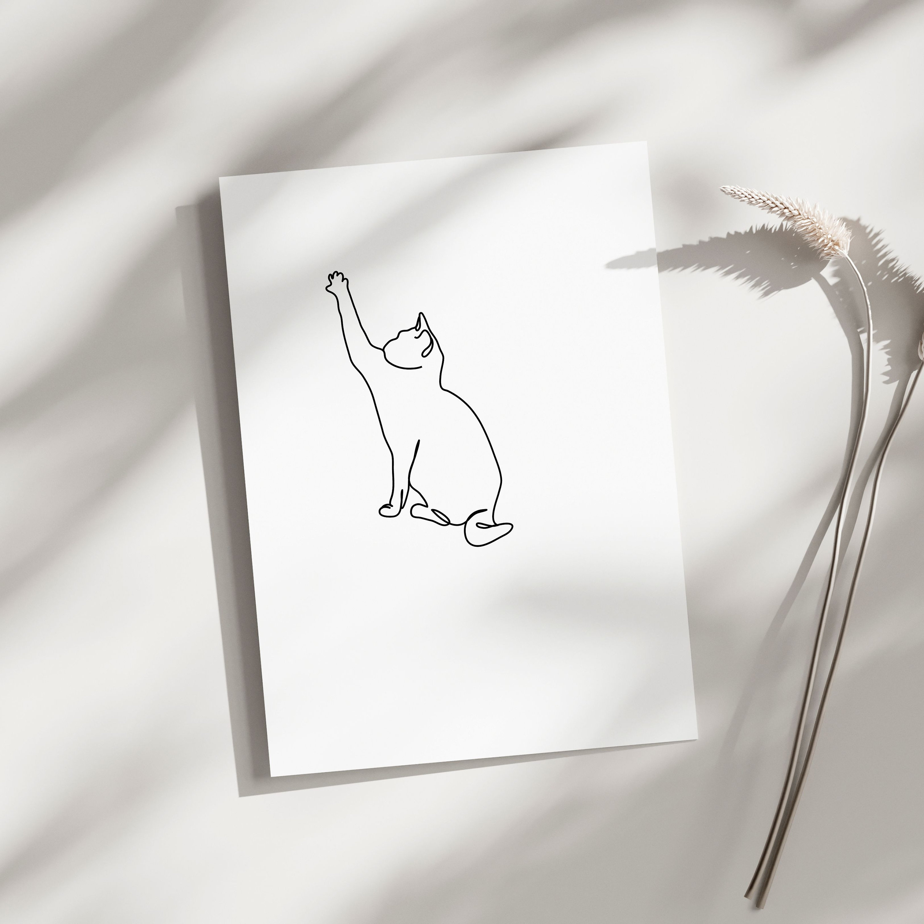 Cat Line Art SVG PNG Digital Download Hand Drawn Cats Minimalist Cat ...