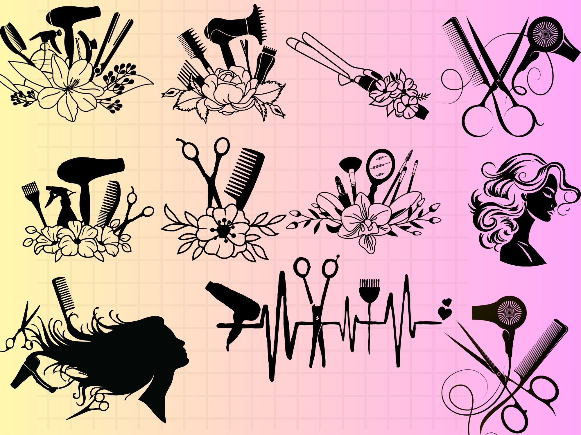 Hairdresser Svg Bundle Hairstylist Svg Cut Files Hairdresser Tools Svg ...