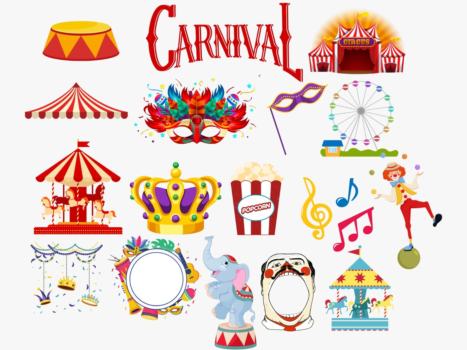 Carnival Svg\ Circus Svg Bundle\ Mega Carnival Svg Bundle\ Carnival Png ...