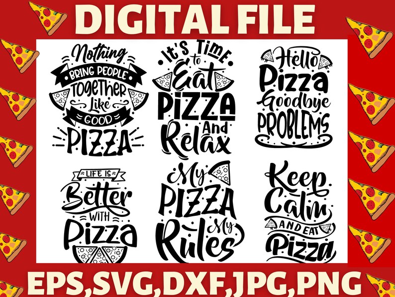 Pizza Svg Bundle Pizza Png Bundle Pizza Clipart Bundle - Etsy
