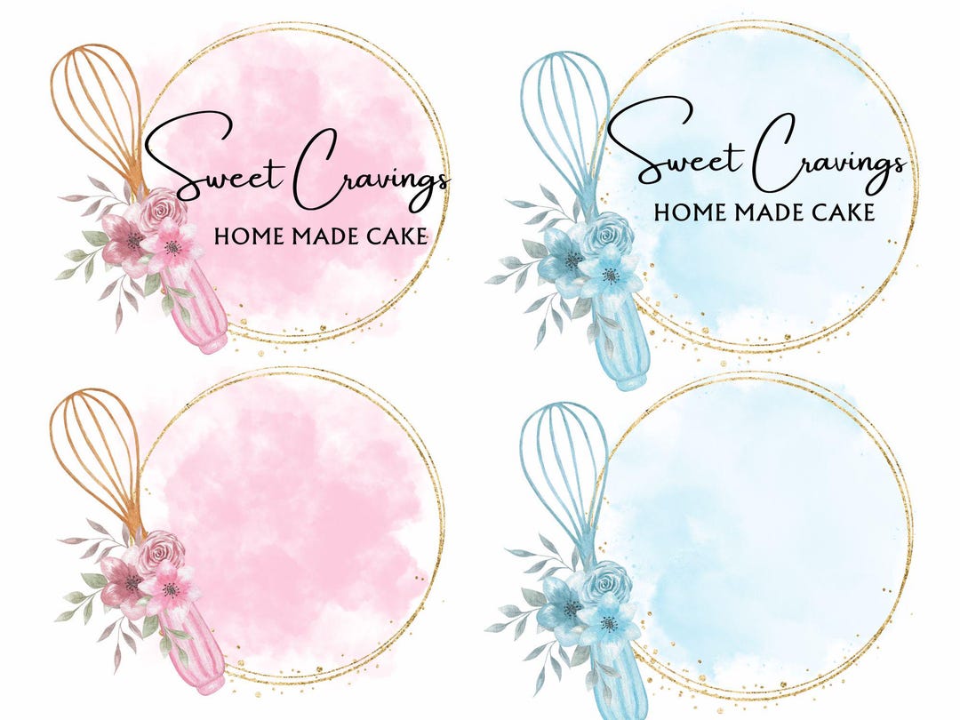 Editable Watercolor Baking Logo\ for Home Bakers DIY Bakery Logo\ for ...