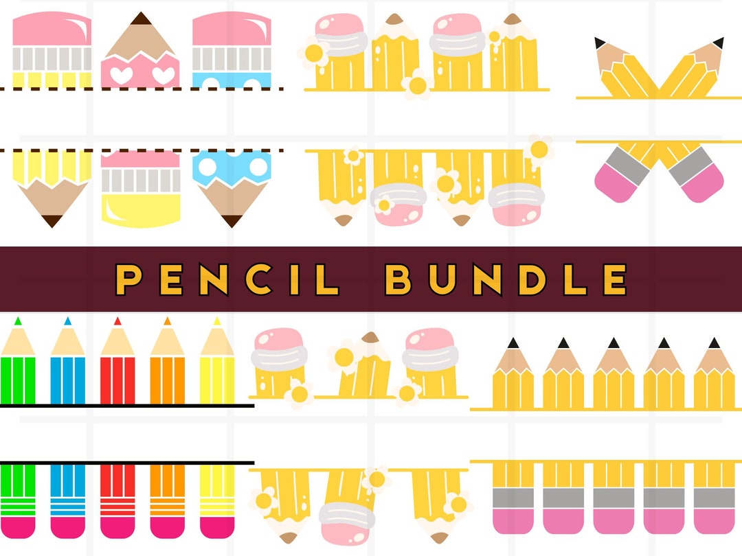 Pencil SVG\ PNG Bundle\ School\ Monogram Frame\ Pencil Name Frame ...