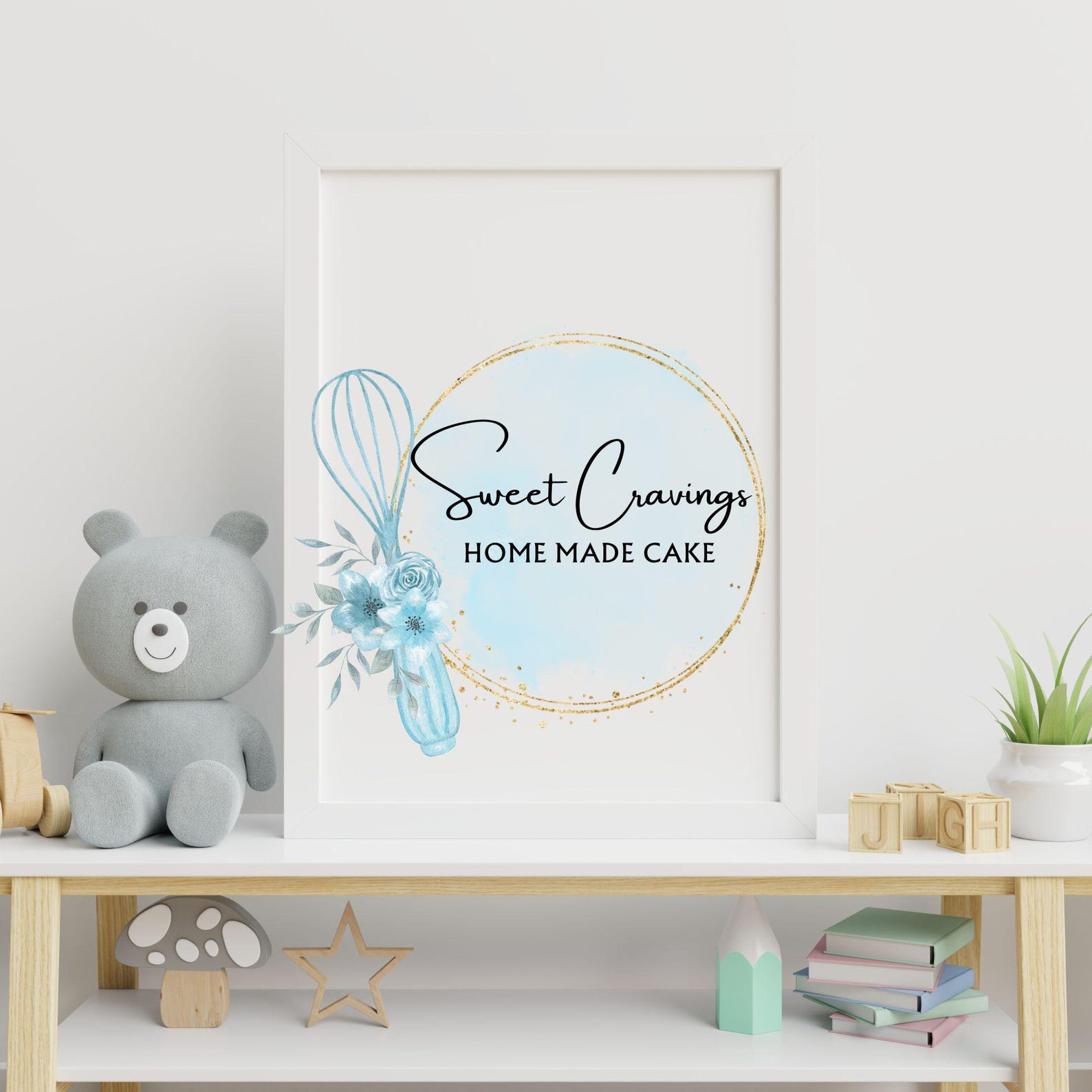 Editable Watercolor Baking Logo\ for Home Bakers DIY Bakery Logo\ for ...