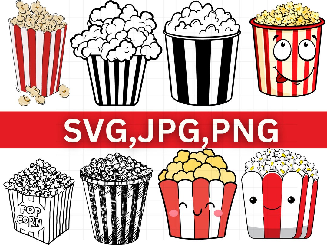 Popcorn Svg Bundle\ Popcorn Png\ Pop Corn Svg\ Popcorn Clip Art\ Movie ...
