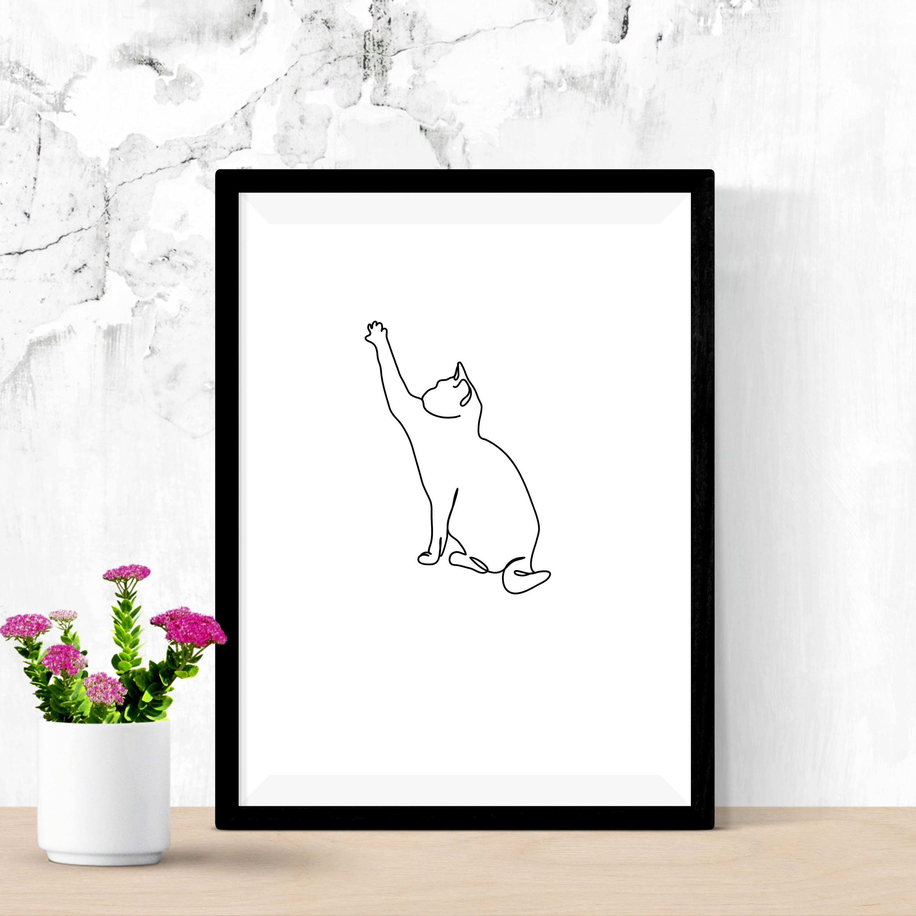 Cat Line Art SVG PNG Digital Download\ Hand Drawn Cats\ Minimalist Cat ...