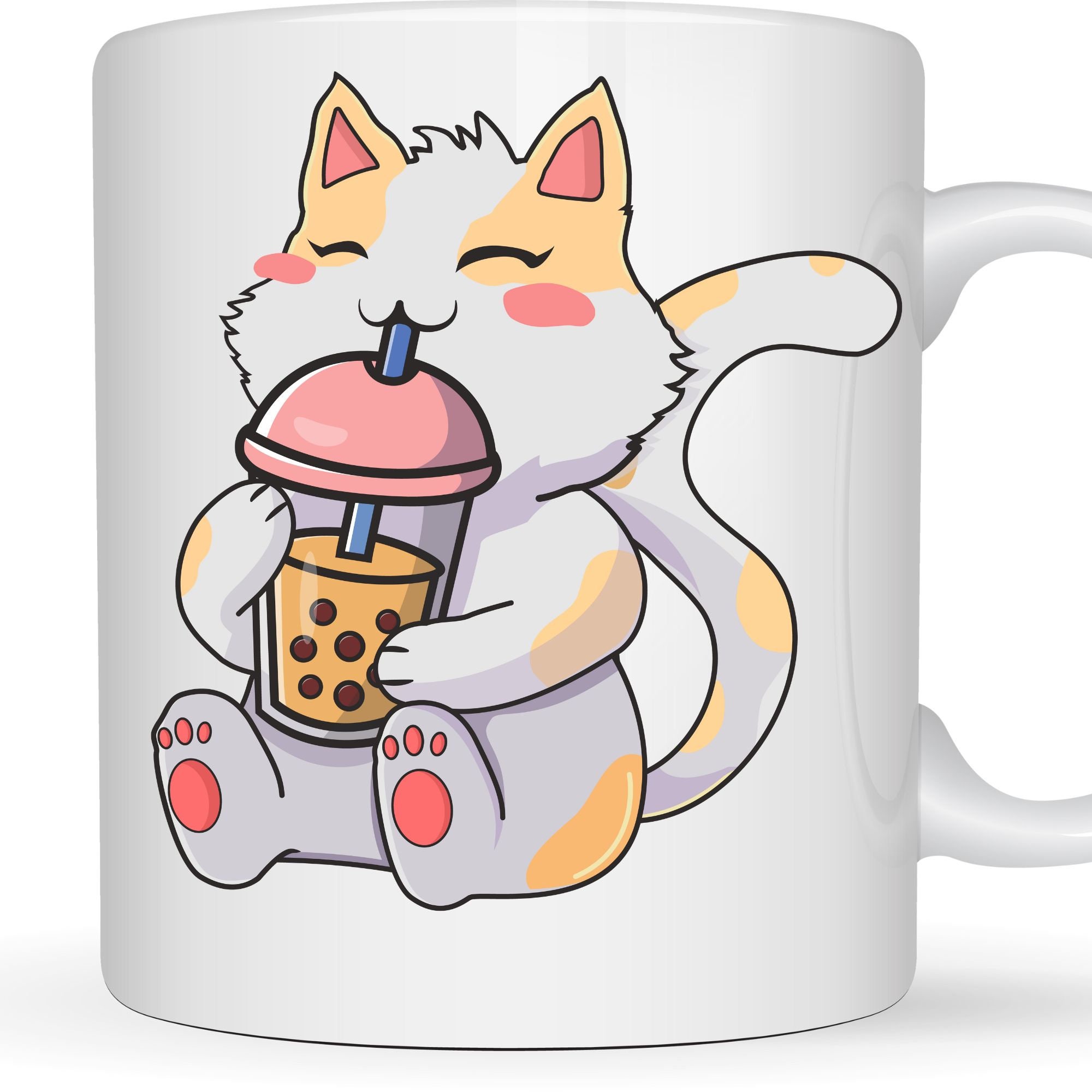 Cute Animals Drink Boba Tea Clipart Transparent PNG Bundle Set Kawaii ...