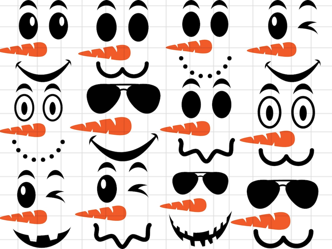 Snowman Faces SVG Big Bundle\ Snowman SVG\ Snowman Clipart\ Christmas ...