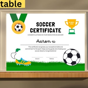 Editable Soccer Award\ Certificate End of Season Soccer Award\ Team ...