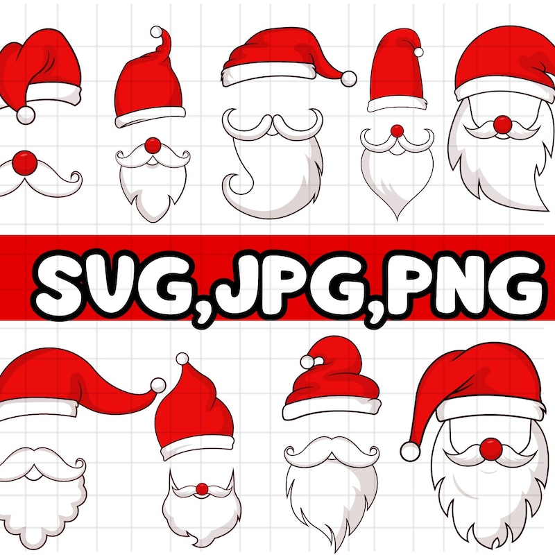 Santa Face Svg - Etsy