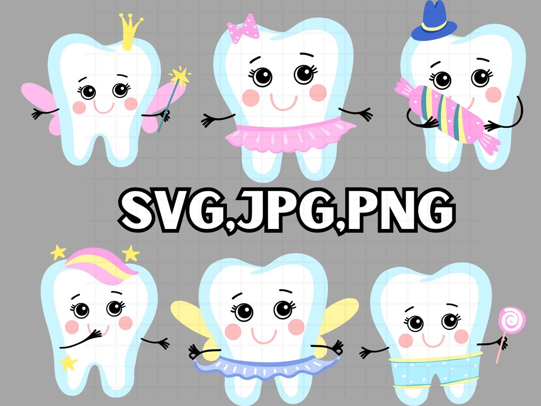 Tooth Fairy Svg Bundle\ Tooth Fairy Svg\ Tooth With Bow Svg\ Dentist ...