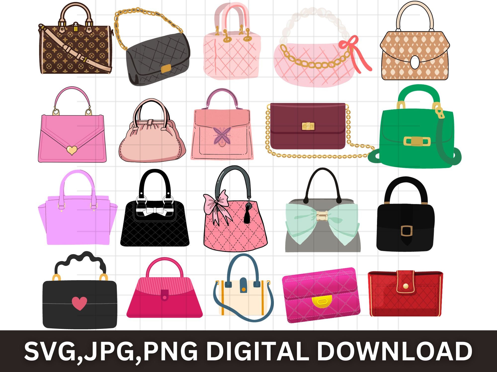 Handbags SVG\ Handbags Bundle SVG\ Purse SVG\ Hand Purse Svg\ Fashion ...
