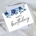 Floral Birthday Card: Printable Blue Flowers (PDF) - Etsy