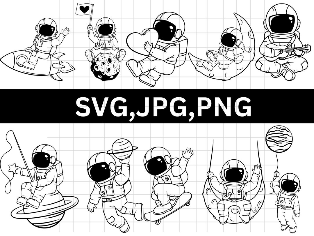 Cute Astronaut Svg\ Kid Astronaut Svg\ Space Svg\ Spaceman With Heart ...