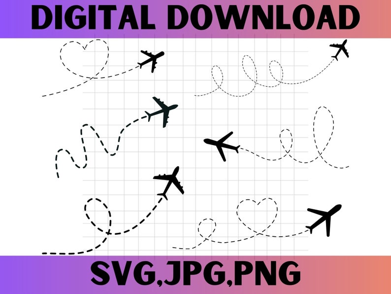 Airplane Bundle SVG PNG Clipart Travel Svg Love Travel - Etsy