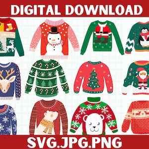 Christmas Sweaters Clipart\ Ugly Sweaters Clipart\ Christmas Clipart ...