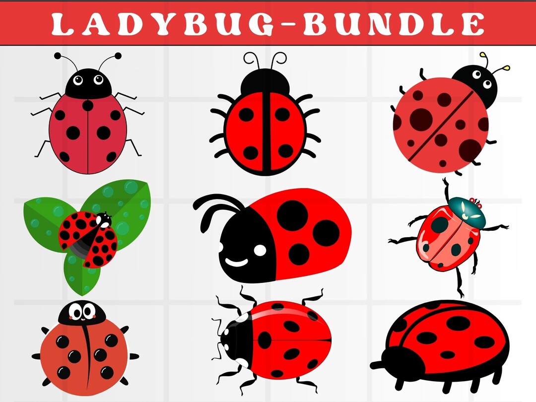 Cute Ladybug SVG Cut File, Layered Clipart (instant Download) - Etsy