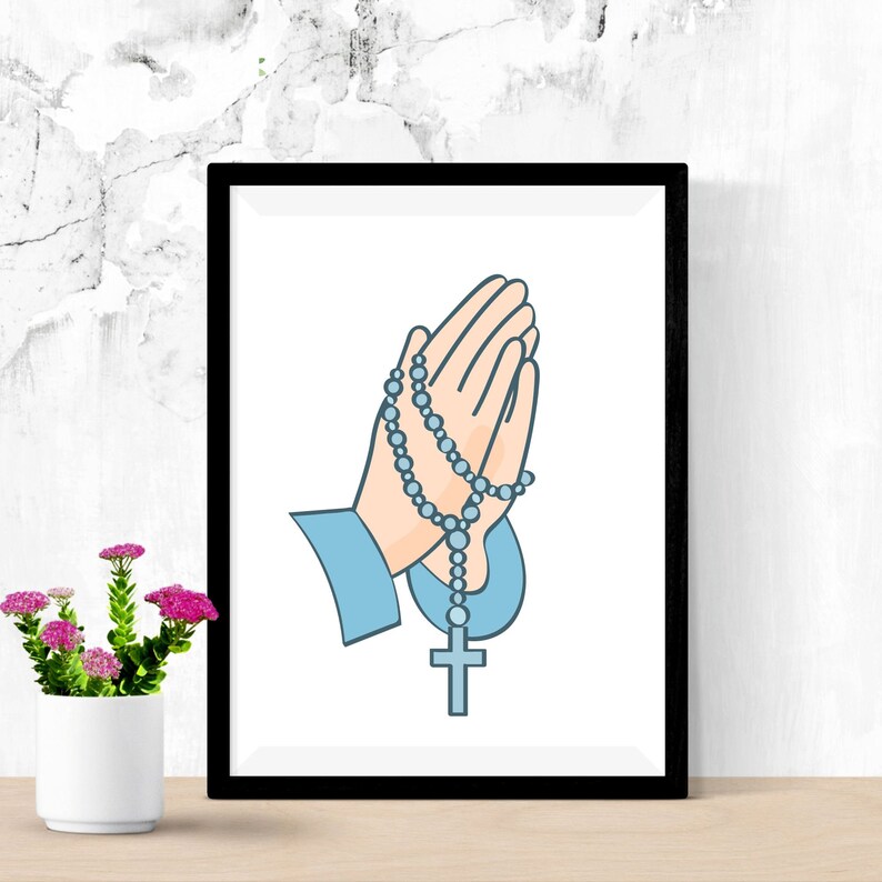 Manos con Rosario Svg Orando Svg Oración de Religión Cristiana Manos ...