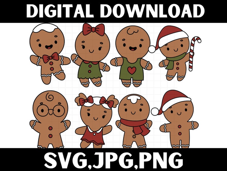 Gingerbread Man SVG Bundle\ Gingerbread SVG\ Christmas Holiday ...