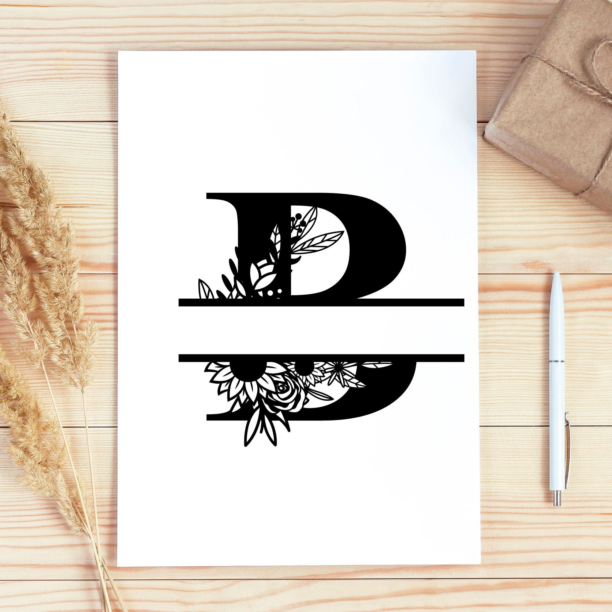 Split Monogram Letters A-Z Instant Digital Download Svg Png Dxf and Eps ...