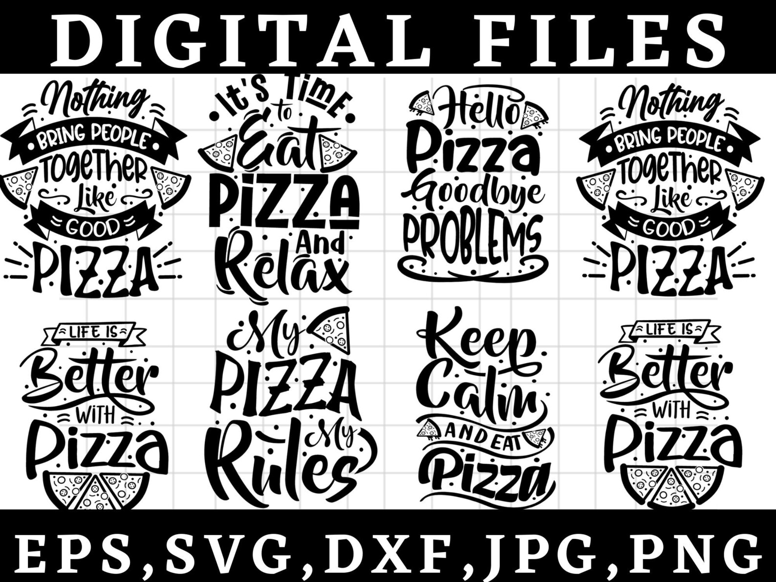Pizza Svg Bundle Pizza Png Bundle Pizza Clipart Bundle Pizza ...