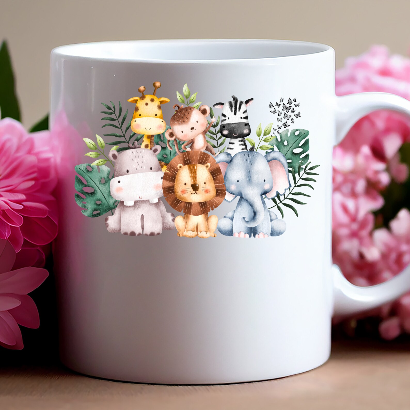 Safari Animals Watercolor Clipart Jungle Animals Clip Art Neutral ...