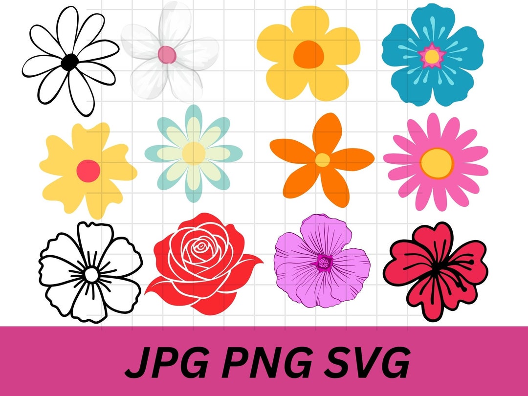 Flower SVG Bundle\ Flowers Svg \ Spring Flowers\ Flower Clipart\ Daisy ...