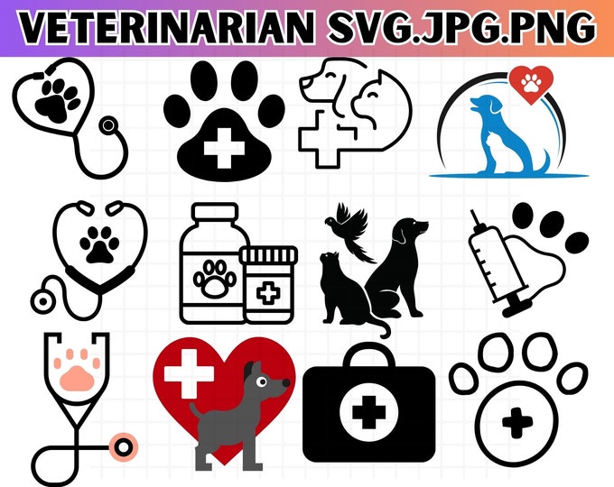 Cat & Dog SVG DXF PNG Cricut Silhouette Cut Files, Paw Medical Pet ...