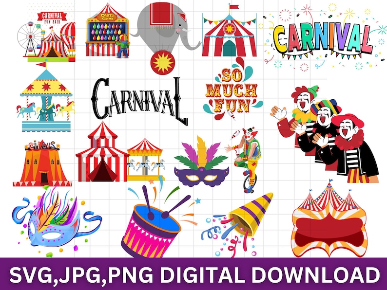 Circus Clipart Circus Printable Circus PNG and SVG Carnival Clip Art ...