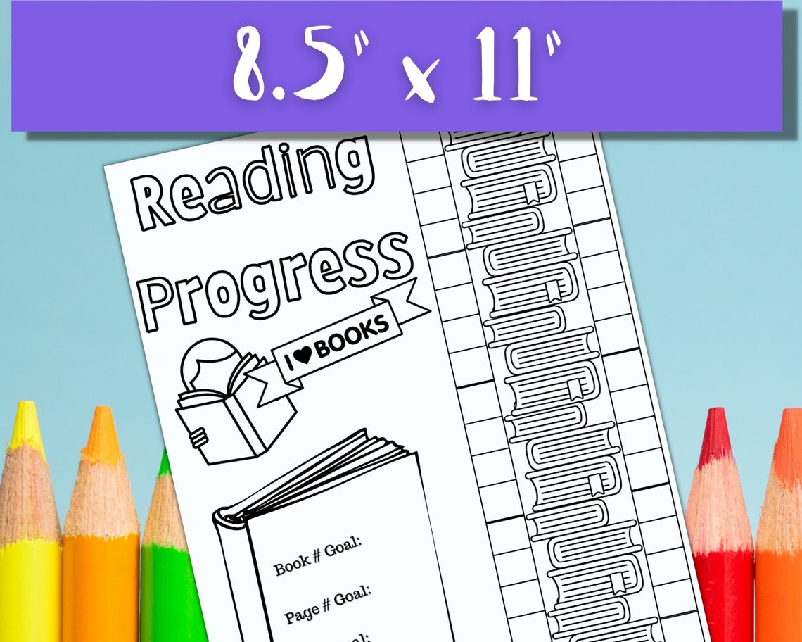 Customizable Reading Tracker for Kids Coloring Page Editable | Etsy