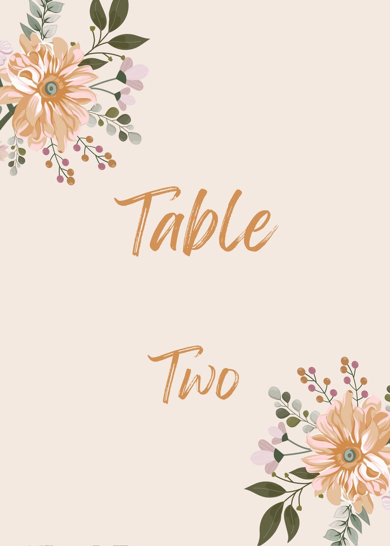 Editable Table/wedding Numbers Invitations - Etsy