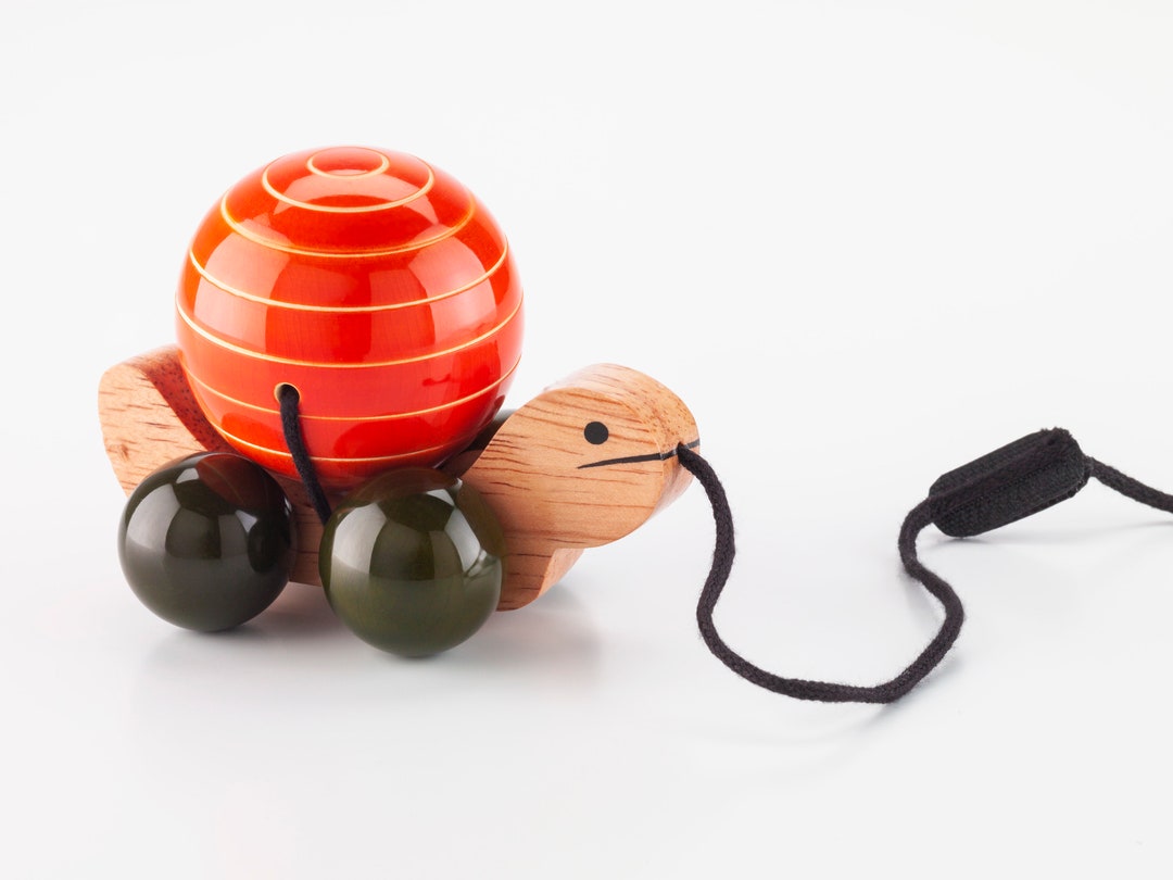 Tuttu Turtle Wooden Pull Toy Natural Wood Colours Extracted From ...