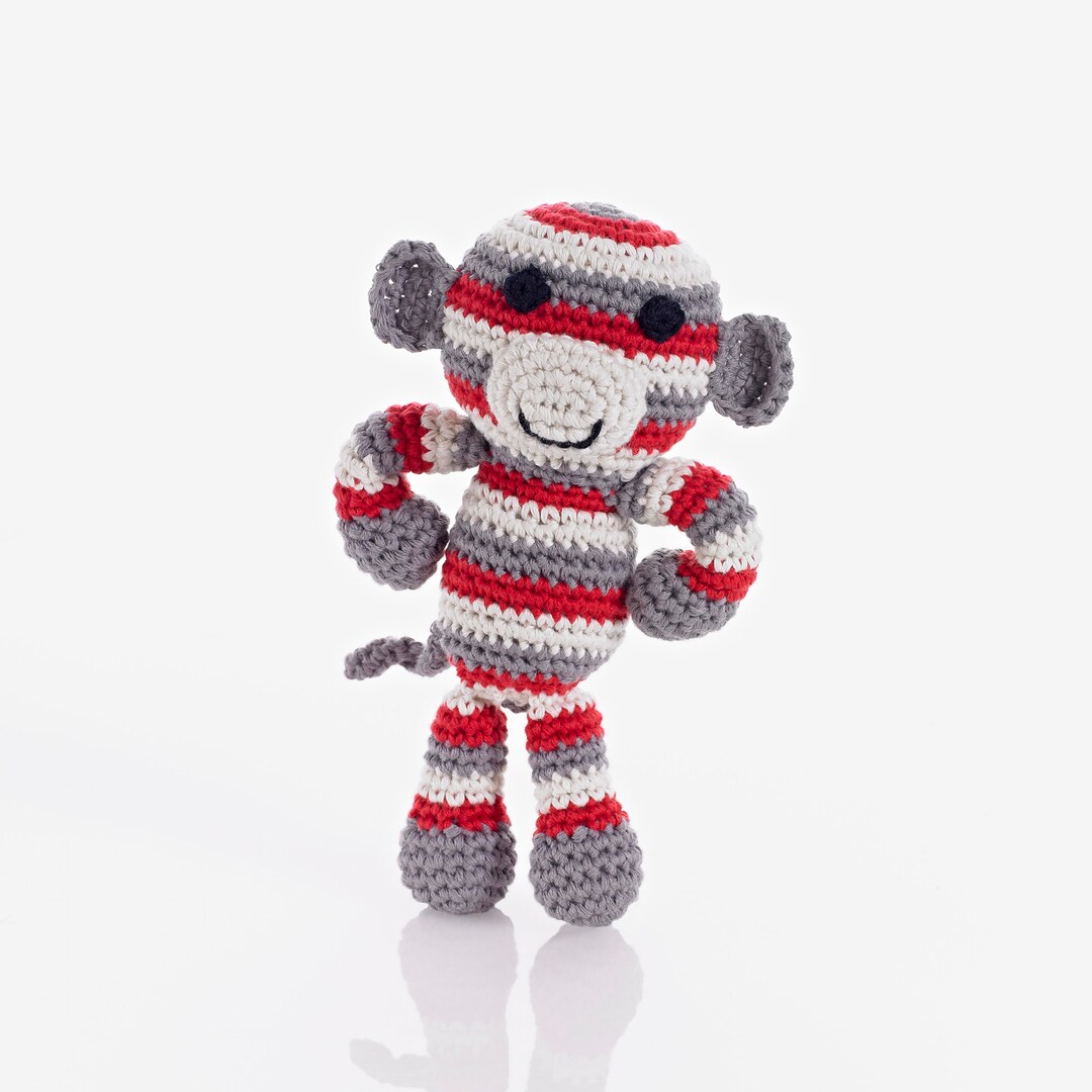 Monkey - Crochet Rattle| Cotton| Baby Toy| Toy Rattle| Baby Gift ...