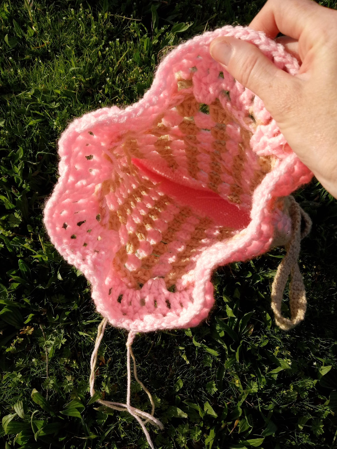 Handmade Granny Square Mini Backpack Pink and Brown - Etsy