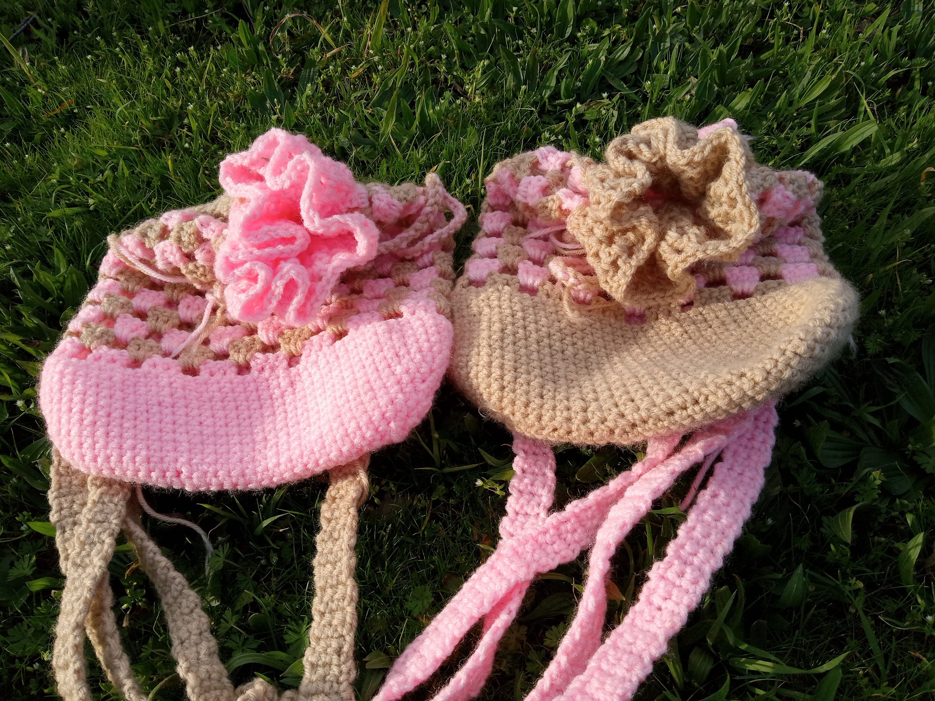 Handmade Granny Square Mini Backpack Pink and Brown - Etsy