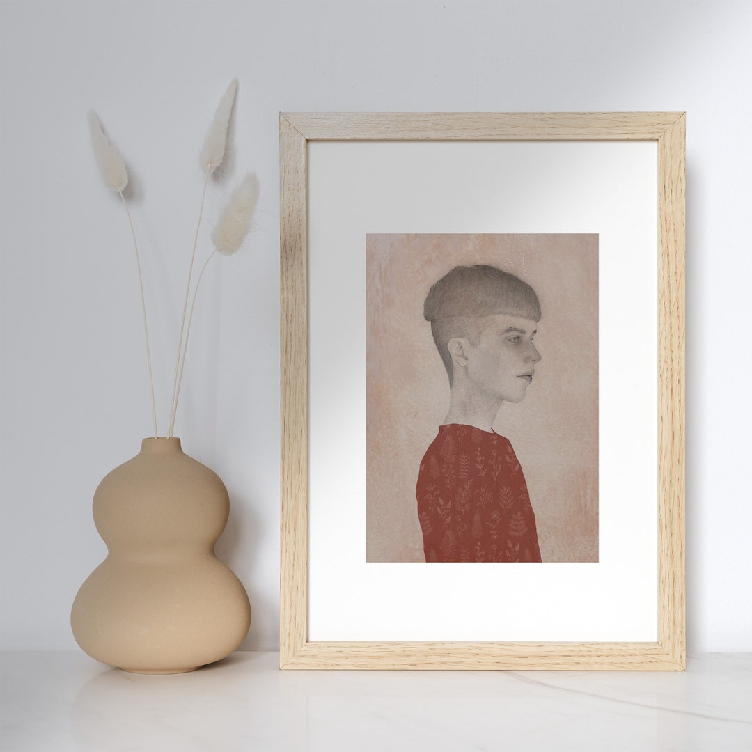 Portrait, Pencil Drawing, Floral, Pattern, Fashion, İllustration ...