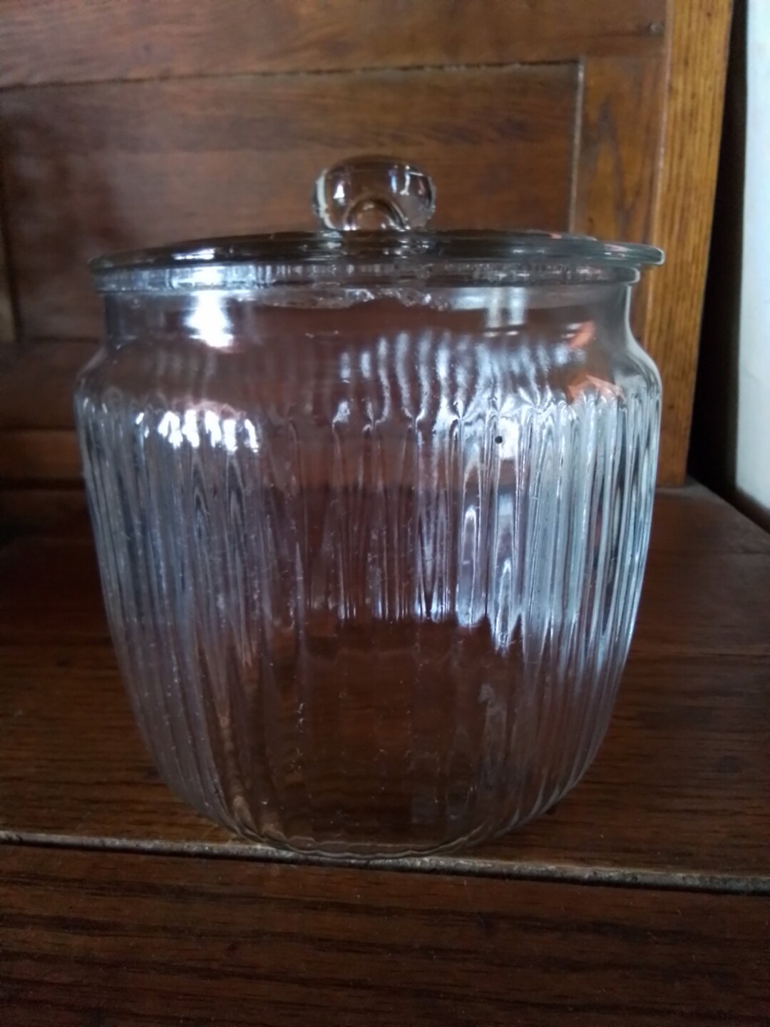 Old Ribbed Glass Tobacco Jar - Etsy