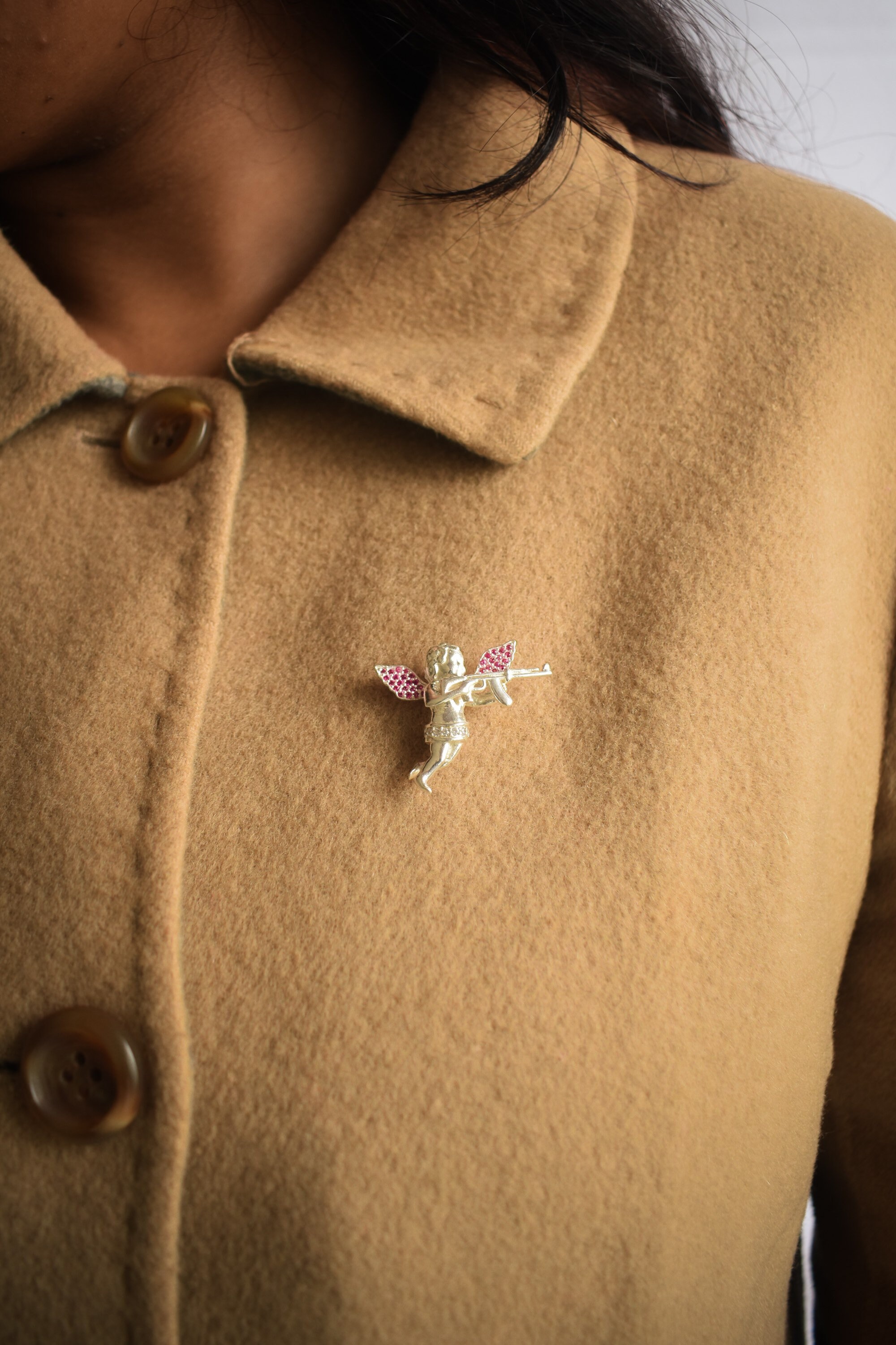 Guardian Angel Cupid Brooch Cupid With Gun Brooch Gift for Him ...