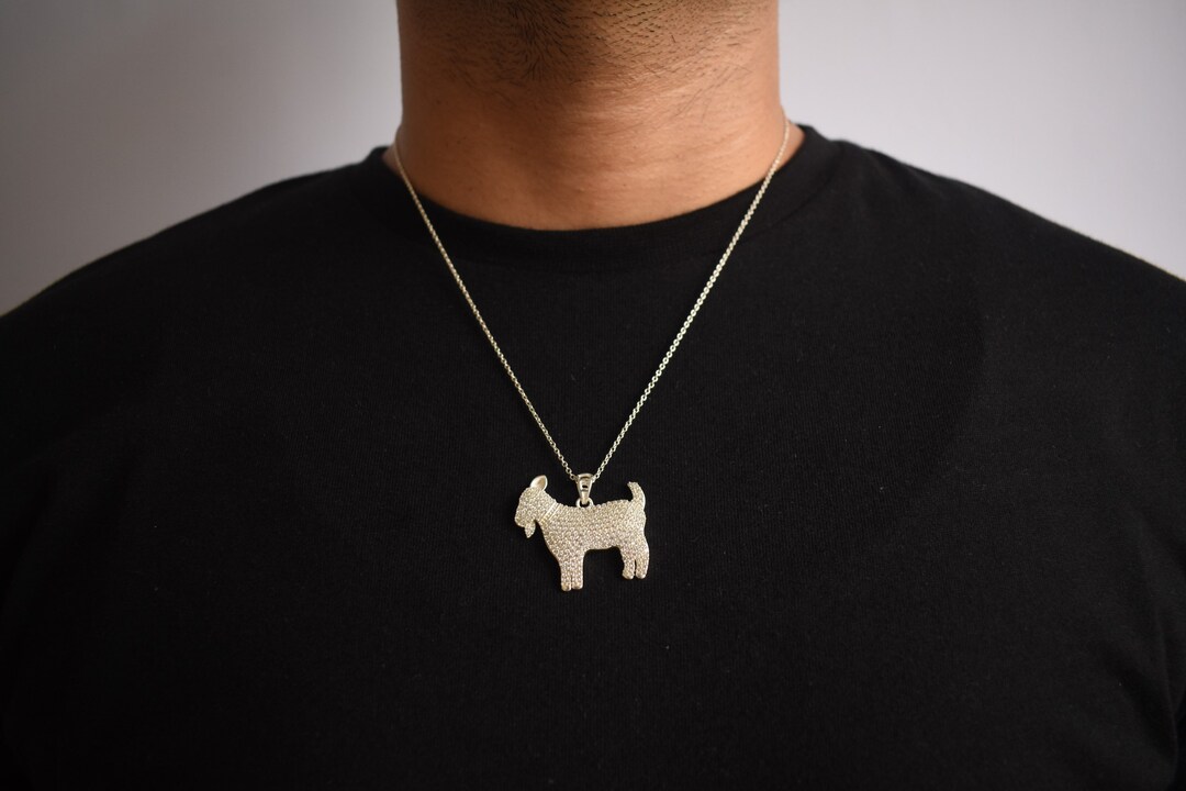 Iced Out Goat Pendant: 925 Sterling Silver Hip Hop Necklace - Etsy